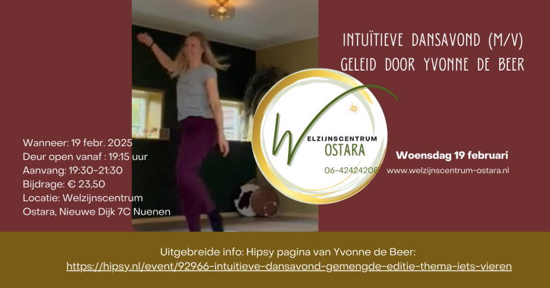 INTUÏTIEVE DANSAVOND (m/v) Met als thema: 'iets vieren' - Hipsy