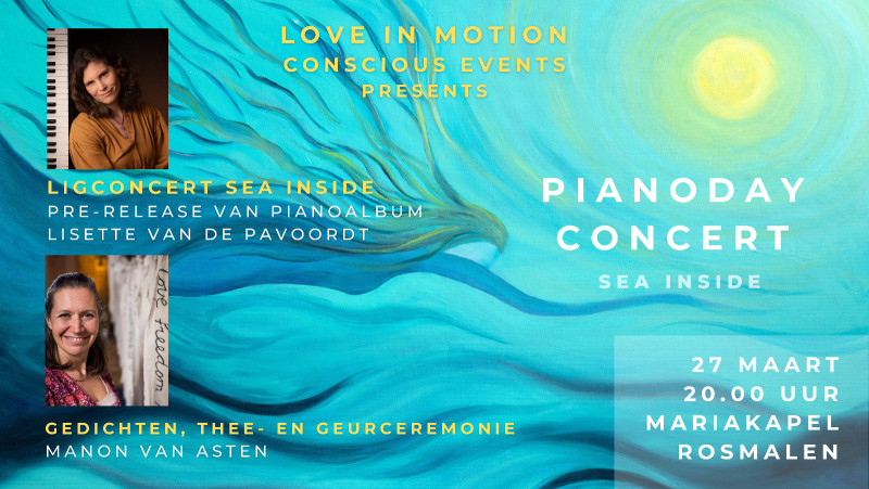 Pianoconcert Sea Inside met Lisette van de Pavoordt en Manon van Asten ...