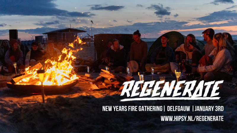 New Years Gathering around the Fire - Hipsy