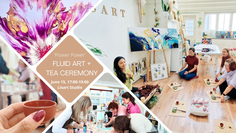 Tea Ceremony with Fluid Art Workshop ('Flower Power') - Hipsy