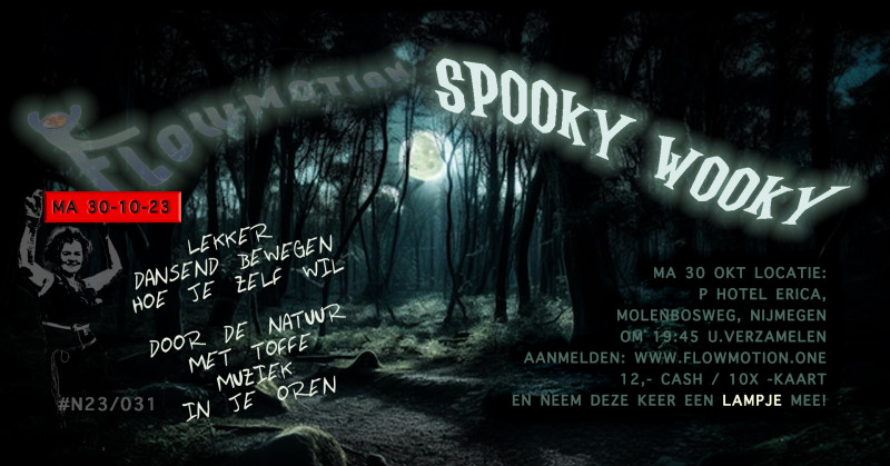Flowdanstocht in de buitenlucht. Thema: Spooky Wooky - Hipsy